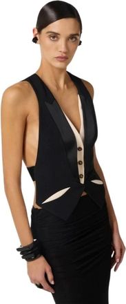 Elisabetta Franchi Femme, Tops, Noir, Taille: 42 FR Waistcoat