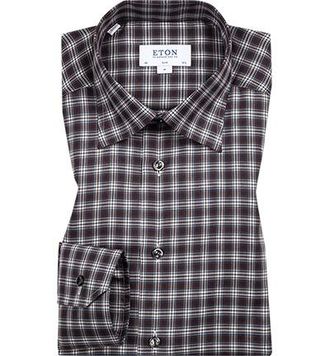 Eton Herren Hemd schwarz kariert Slim Fit