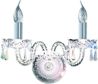 Searchlight Hale - Indoor Candle Wall 2 Light Chrom mit Kristallen, E14 - Searchlight