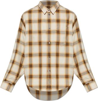 Ami Homme, Chemises, Beige, Taille: 3XL Checked Pattern Shirt