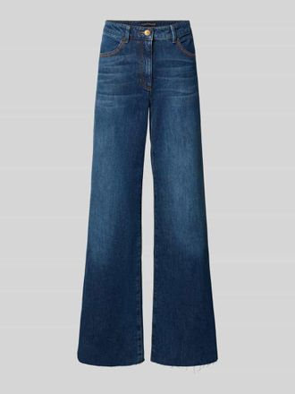 Luisa Cerano Flared Fit Jeans aus elastischem Baumwoll-Mix mit G&uuml;rtelschlaufen