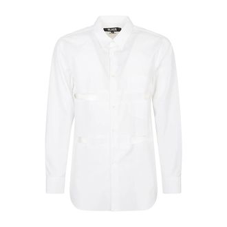 Comme Des Gar&ccedil;ons Lang&auml;rmliges Button-Up-Hemd mit perforierten Details - - Shirts - Herren - Wei&szlig; - L