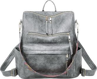 Generic Sac &agrave; dos en nylon pour femme, sac &agrave; dos pour femme, grand sac de voyage tendance, sac &agrave; bandouli&egrave;re mignon pour filles au coll&egrave;ge, gris, taille uniqu