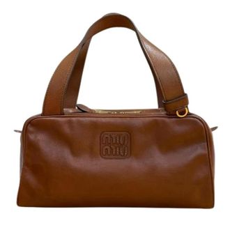 Miu Miu Sac &agrave; main en cuir doccasion - Femme - Pre-owned - Brun - Taille: ONE Size