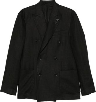 Lardini Homme, Vestes, Noir, Taille: XL Blazer crois&eacute; en lin