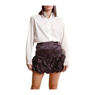 By Ti Mo Chicer Jacquard Minirock - - Skirts - Damen - Schwarzk - S
