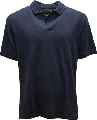 MC2 Saint Barth Fraser Leinen Poloshirt - - Tops - Herren - Blau - XL