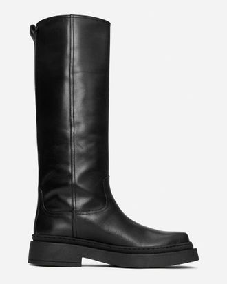 Arket Knielange Lederstiefel -Schwarz