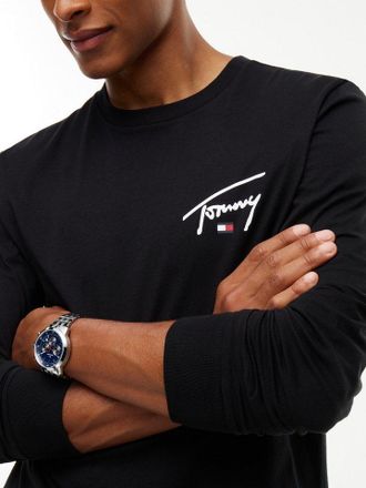 Tommy Jeans Langarmshirt SLIM SIGNATURE CHEST TEE Slim fit mit Rundhalsausschnitt