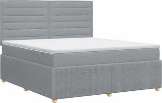 vidaXL Letto Box Spring Con Materasso Grigio Chiaro 140 X 200 Cm Vidaxl