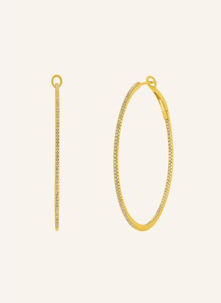 Leaf Creolen Circle Xl Aus 18 Karat Gelbgold Mit Diamanten gold