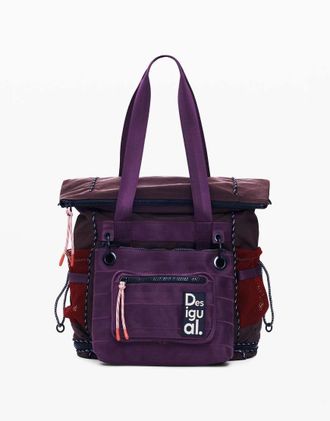 Desigual Voyager - Gro&szlig;er, vielseitig tragbarer Rucksack in Rot und Lila