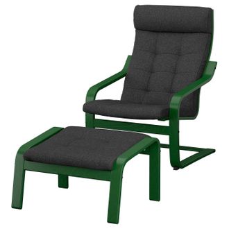 IKEA PO&Auml;NG Sessel und Hocker