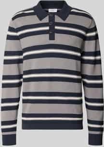 Lindbergh Relaxed Fit Poloshirt aus reiner Baumwolle mit Streifenmuster