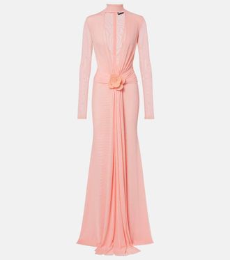 DAVID KOMA Robe longue en r&eacute;sille