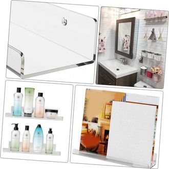Artibetter Transparente Acryl Wandregale mit Schwebendem Design Hochtemperaturbeständig Vielseitig Einsetzbar als Badezimmer Küchen Display Modernes Wandmontage 