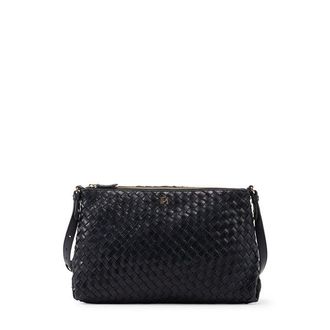 Petite Mendigote Sac &agrave; main Violette tress&eacute; en cuir