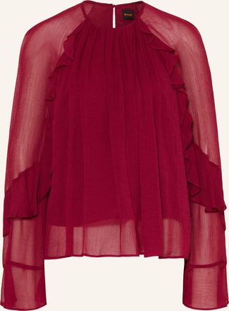 HUGO BOSS Blusenshirt Bradia Mit Volants rot