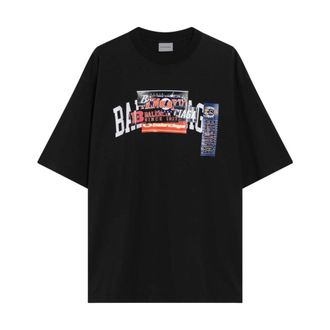 Balenciaga T-Shirt in mittlerer Passform - - Tops - Herren - Schwarzk - XL