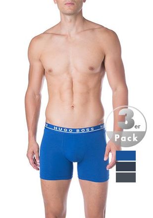 HUGO BOSS Herren Trunks blau Baumwolle unifarben