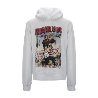 Dsquared2 Kapuzenpullover mit Kordelzug - - Sweatshirts & Hoodies - Herren - Wei&szlig; - XL