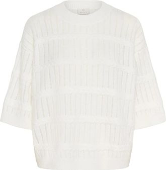 Kaffe Femme, Pulls, Blanc, Taille: 42 FR Tricot &agrave; col rond