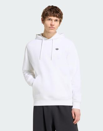 adidas Originals Essentials - Sweat &agrave; capuche avec logo tr&egrave;fle - Blanc