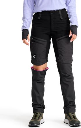 RevolutionRace Damen RVRC GP Pro Zip Off Pants, strapazierfähige, belüftete und wandelbare Hose für alle Outdoor-Aktivitäten, Jet Black, XXL