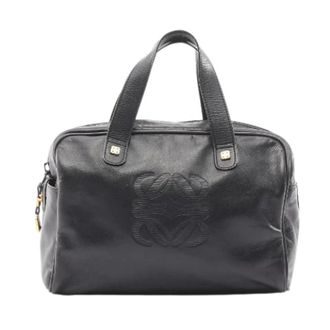 Loewe Sac cabas Anagram en cuir Pre-owned - Femme - Pre-owned - Noir - Taille: ONE Size