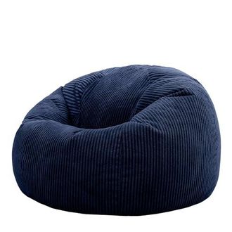 Icon Brand Kingston Sitzsack Cord, Dunkelblau, Sitzsack Erwachsene mit F&uuml;llung, Bean Bag, Cord Sessel, Lounge Sessel, Lounge Stuhl, Schlafzimmer, Wohnzimmer, Woh
