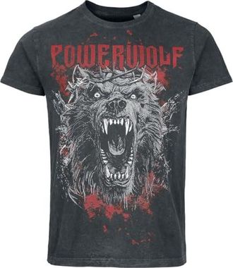 Powerwolf Chaos Homme T-Shirt Manches Courtes Gris foncé XXL 100% Coton Regular/Coupe Standard