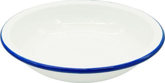 Zenker Emaille-Kuchenform, rund, Vintage-Design, geeignet f&uuml;r Backofen und Herd, sp&uuml;lmaschinenfest, Ofenblech, Kuchenform, Ma&szlig;e: 25 x 25 x 5 cm, Farbe: wei&szlig;,