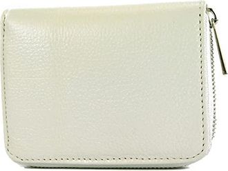 modamoda.de P04 - Portefeuille court en cuir v&eacute;ritable pour femme, ivoire, s