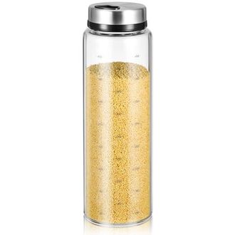 DOITOOL Sali&egrave;re et poivri&egrave;re 500 ml - Sali&egrave;re en verre avec couvercle rotatif en acier inoxydable, facile &agrave; remplir et &agrave; nettoyer, id&eacute;al pour la cuisine, le r