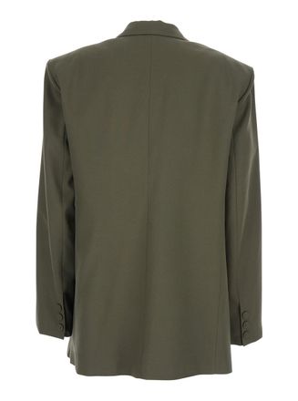 Federica Tosi Womens Single-Breasted Jacket Green Blazers