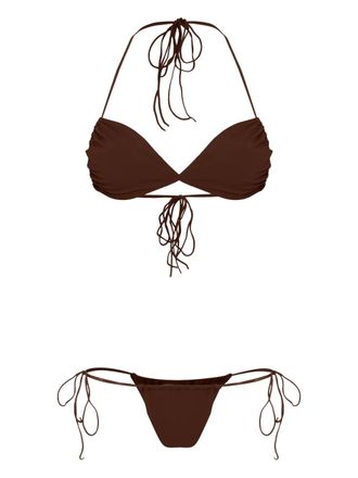 Amir Slama bikini à fermeture à nouer - Marron