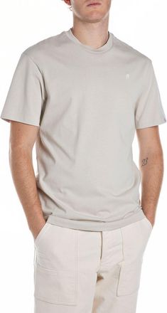 Replay Herren T-Shirt Kurzarm Rundhalsausschnitt, Alabaster 013 (Grau), XXXL