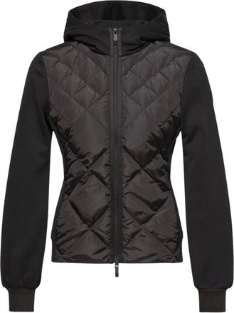 Moncler Femme, Sweatshirts et sweats &agrave; capuche, Noir, Taille: 42 FR Sweat &agrave; capuche zipp&eacute; rembourr&eacute; en molleton de coton