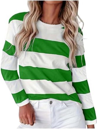 Generic Hauts à manches longues pour femmes - T-shirts à manches longues et col rond - T-shirt basique confortable imprimé - Chemisier pour femme - Graphique,