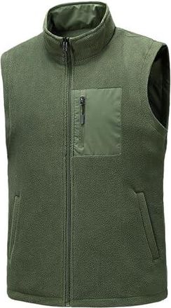 Generic Gilet de sport l&eacute;ger en polaire pour homme - Sans manches - Avec fermeture &eacute;clair - Gilet de travail - Sans manches - Veste fonctionnelle - Col montan