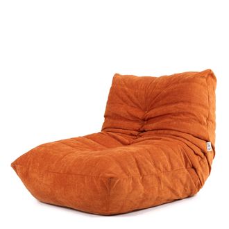 Icon Brand Enzo Bodenstuhl mit R&uuml;ckenlehne, Orange, Chenille Stoff, Bequemer Stuhl mit Schaumstofff&uuml;llung inklusive, Bodensofa, Wohnzimmerm&ouml;bel, Schlafzimmerstuh