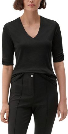 s.Oliver T-Shirt - elegantes Basic f&uuml;r Alltag, B&uuml;ro oder Freizeit Verl&auml;ngerter R&uuml;ckensaum