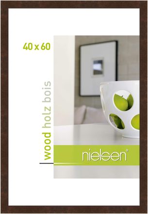 Nielsen Design Bilderrahmen, 40 x 60 cm, Holz, Palisander, Posterrahmen zum Aufh&auml;ngen im Hoch- & Querformat, Echtglas, Essential