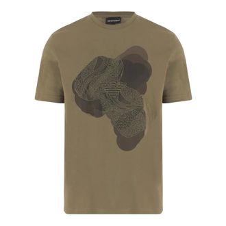 Emporio Armani Homme, Tops, Beige, Taille: L T-shirt en coton avec logo