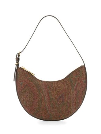 Etro Womens Essential Small Hobo Bag Brown Cotton Shoulder