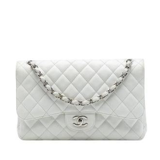 Chanel Pre-owned Vintage Double Flap Umh&auml;ngetasche - - Pre-owned - Damen - Wei&szlig; - ONE SIZE