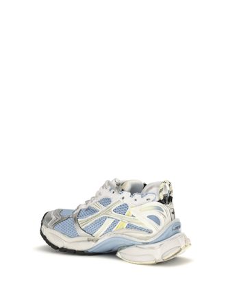 Balenciaga Womens Runner Mesh Sneakers Blue-Yellow-White Upper Polyurethane Trainers Blue/yellow/white