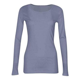 Generic T-shirts pour femme - Hauts dautomne à manches longues - Légers - Col rond - Col rond - Vêtements de voyage tendance - Col haut - Chemisier à manches 