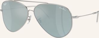 Ray-Ban Sonnenbrille Aviator Reverse silber