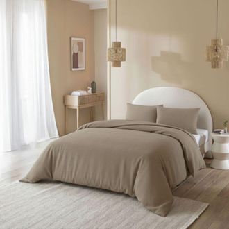 TERRE DE NUIT Parure de lit 200x200 flanelle beige Terre de Nuit